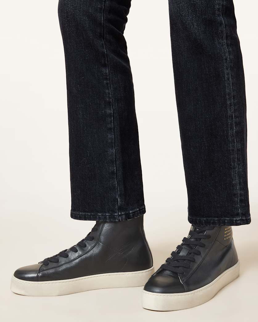 Tana Leather High Top Trainers Black | ALLSAINTS